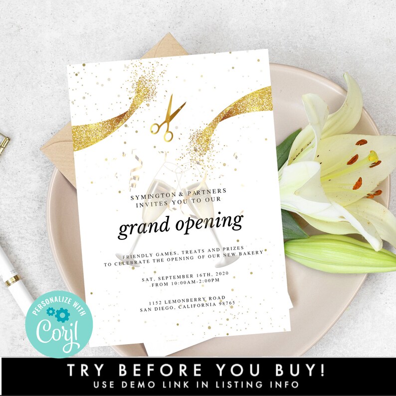 Electronic Grand Opening Launch Party Invitation Template, Social Media ...