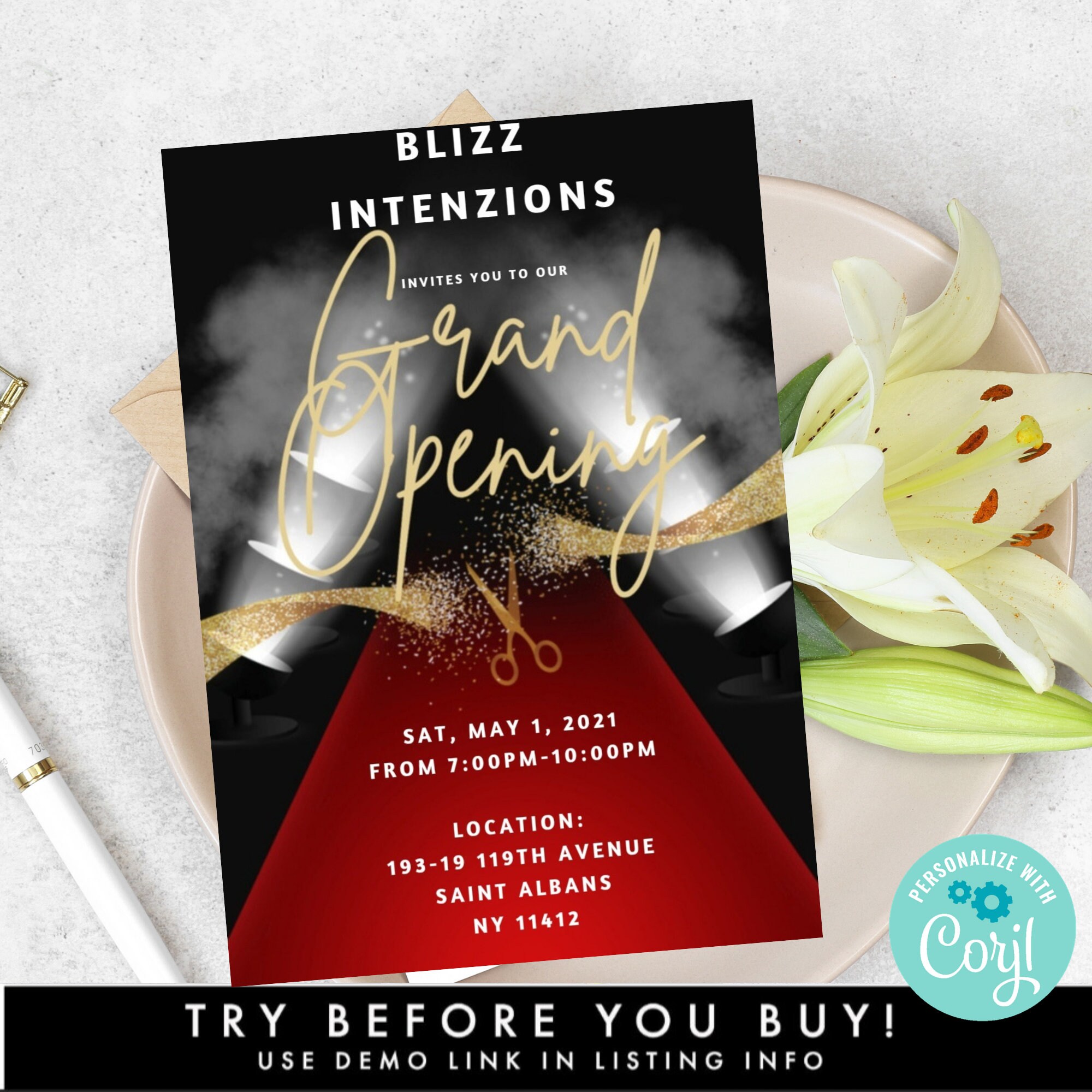 Ribbon Cutting Event eVite Electronic Grand Opening Launch Party ...