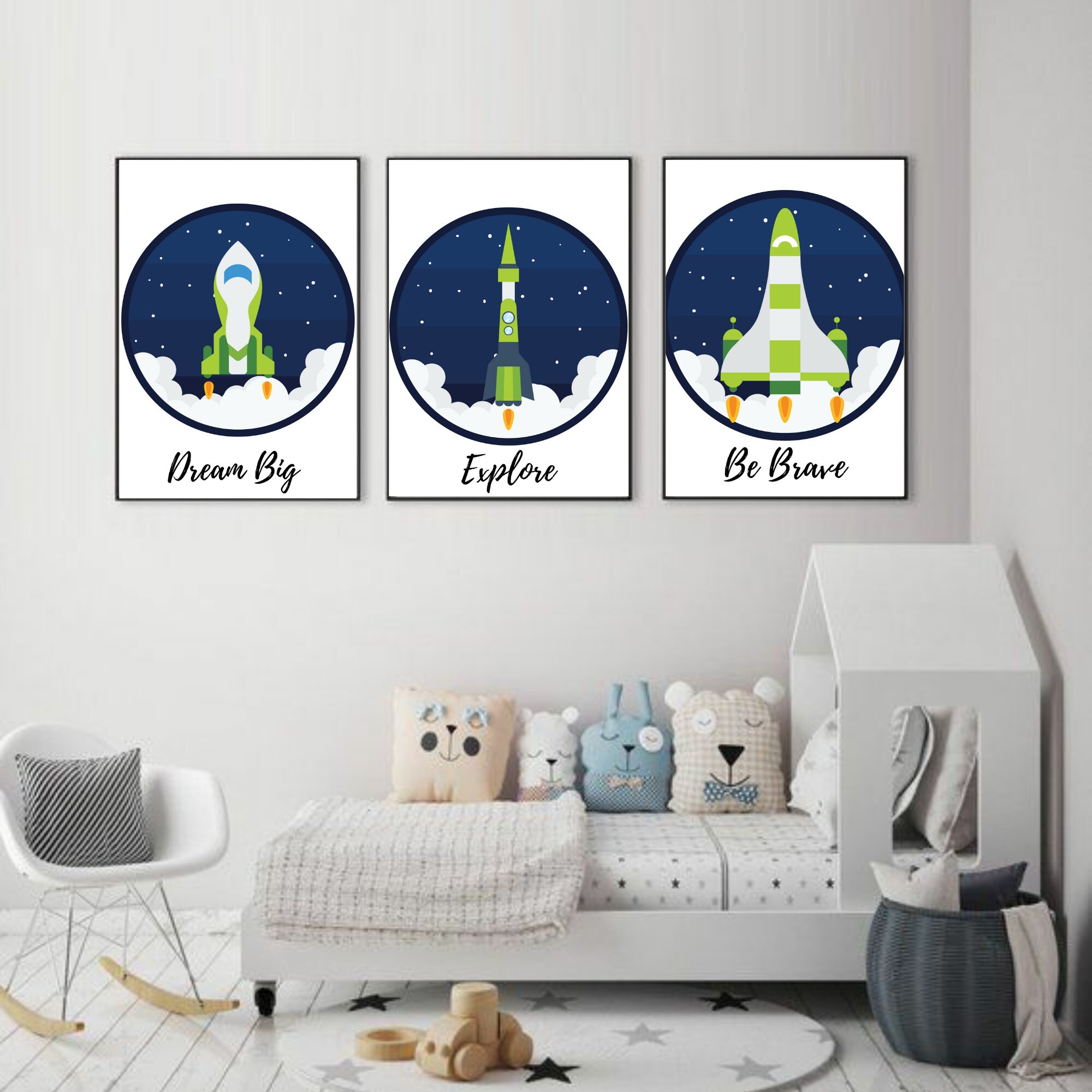 Space Wall Art Set of 3 Prints Outer Space Décor Printable - Etsy