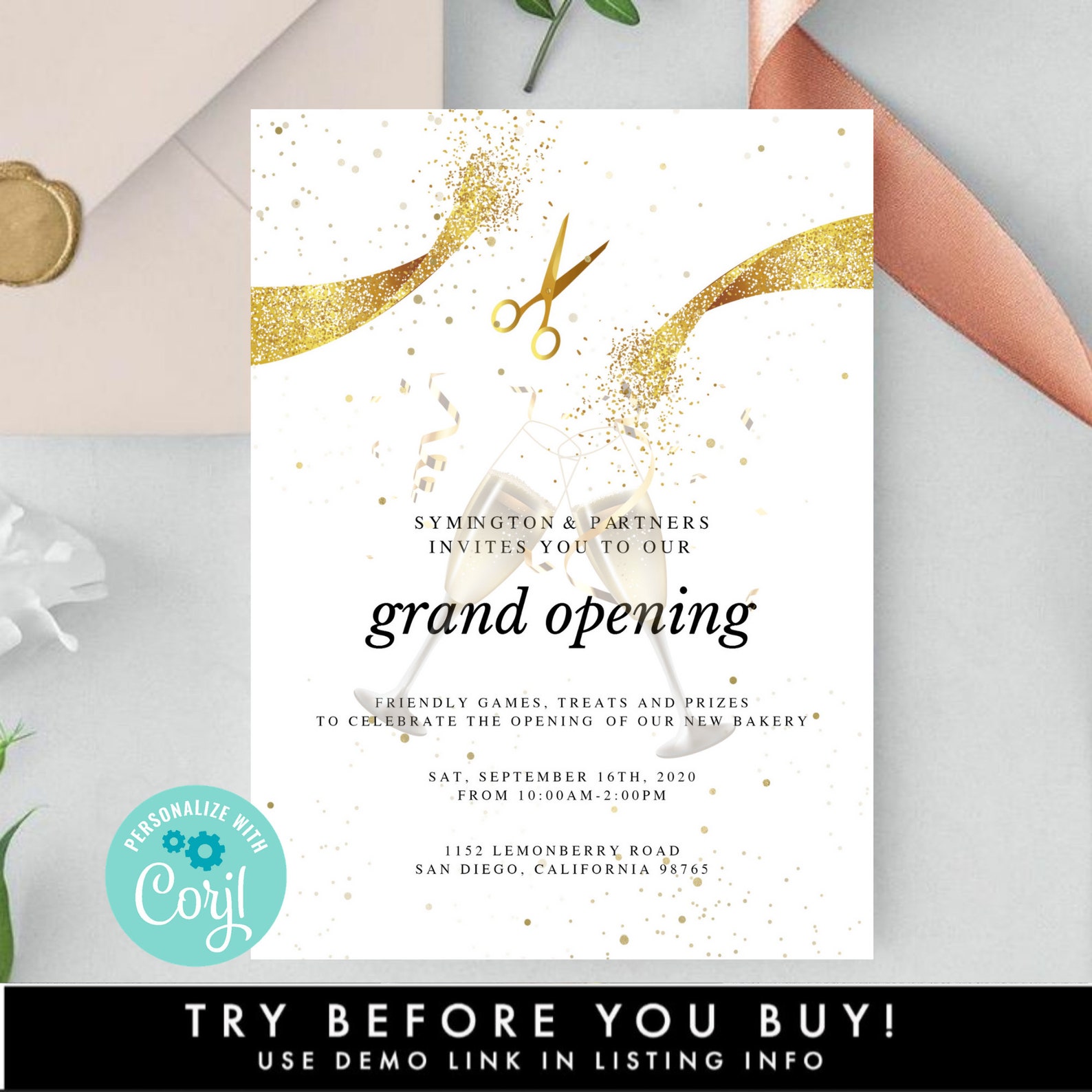 Electronic Grand Opening Launch Party Invitation Template, Social Media ...
