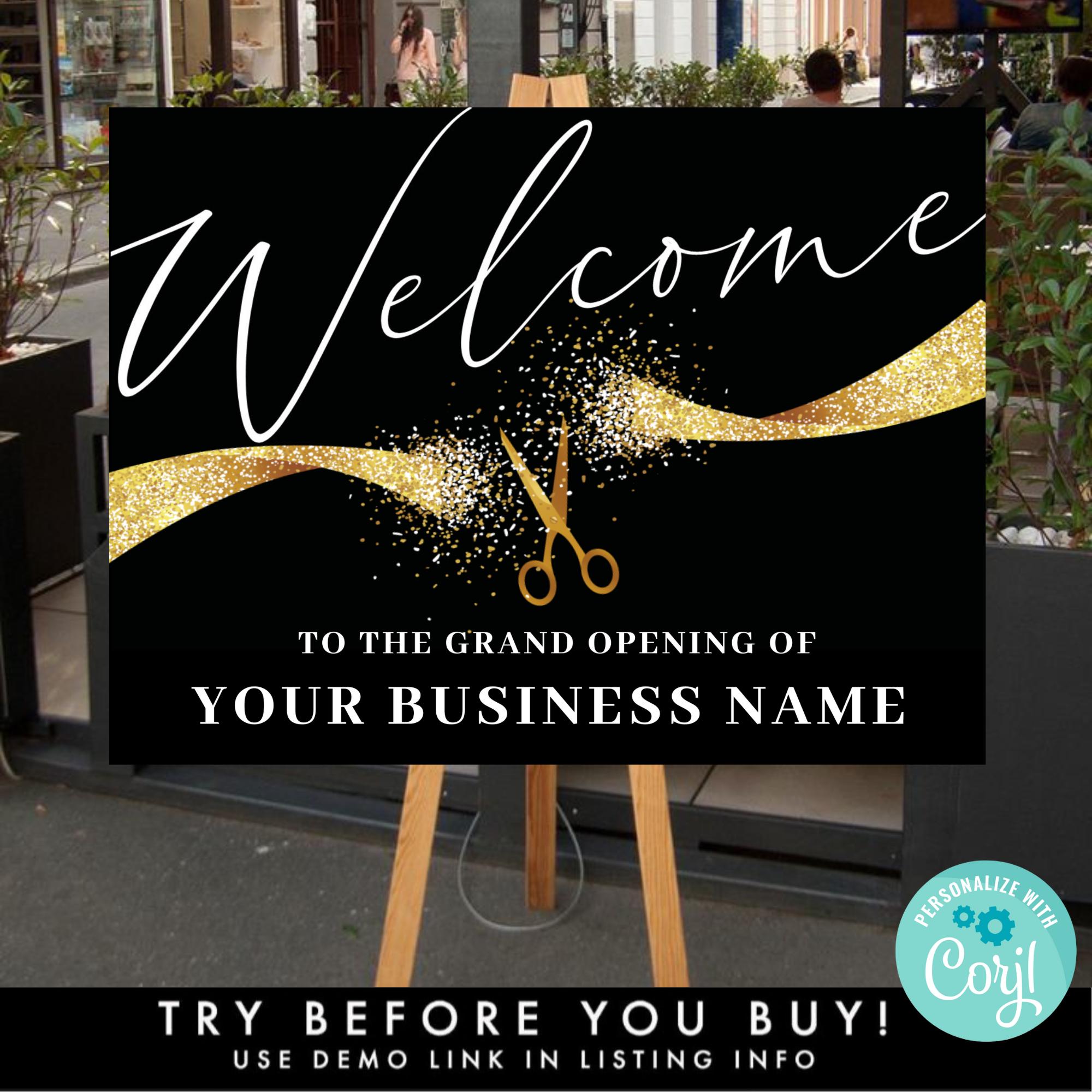 Grand Opening Welcome Sign Template, Printable Digital Download, Ribbon ...