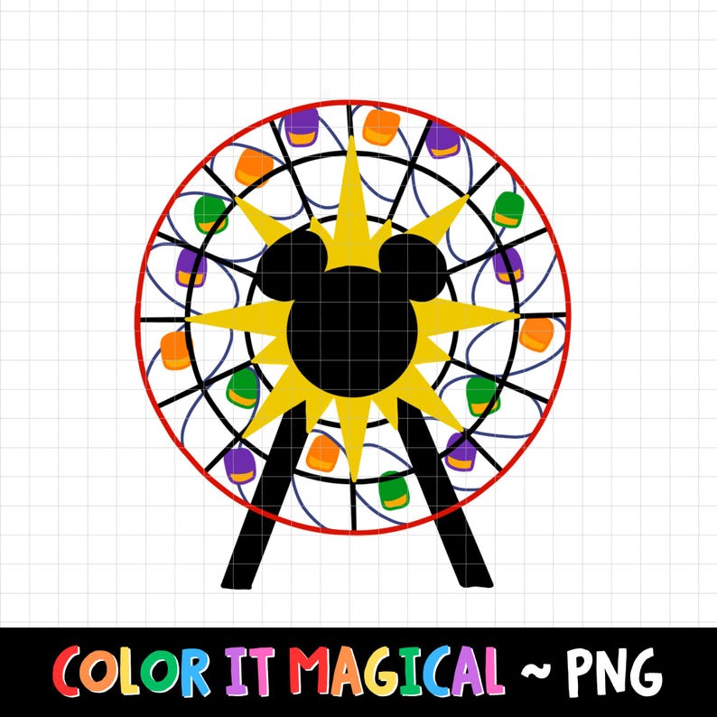 Mickey's Fun Wheel PNG Disney PNG Clipart Instant Digital Download Hand ...