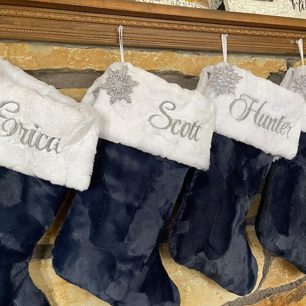 Blue Christmas Stocking - Etsy