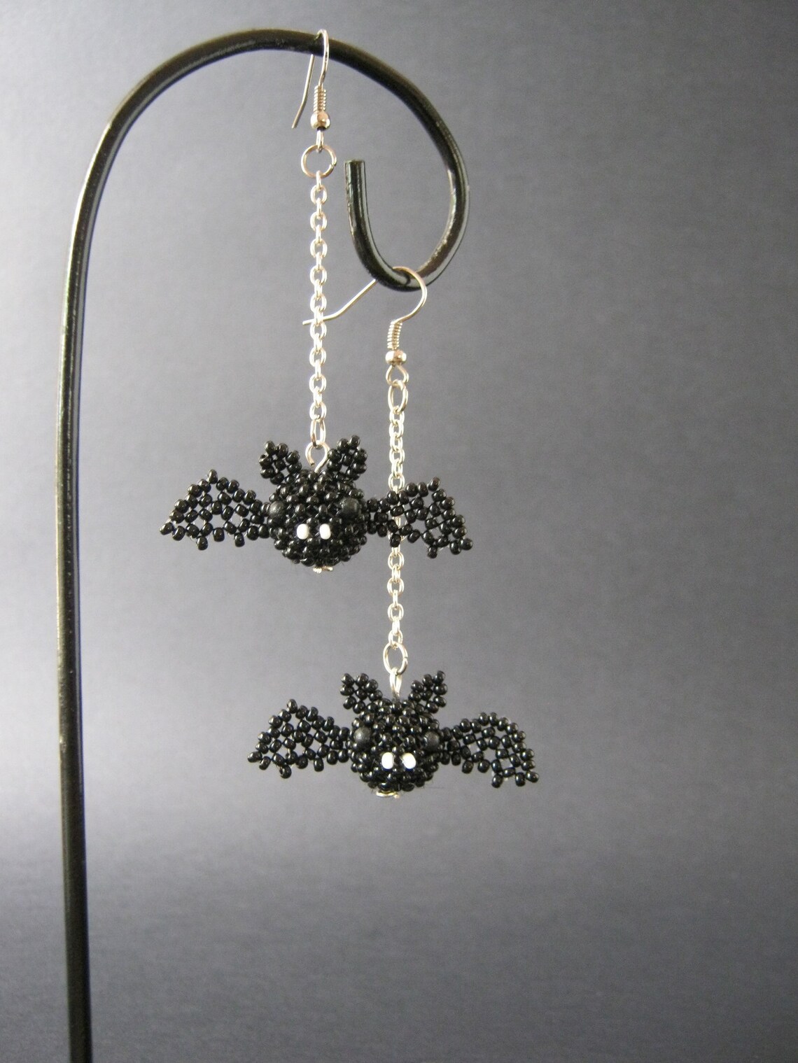 Bat Beaded Earrings. Beading Tutorial PDF - Etsy