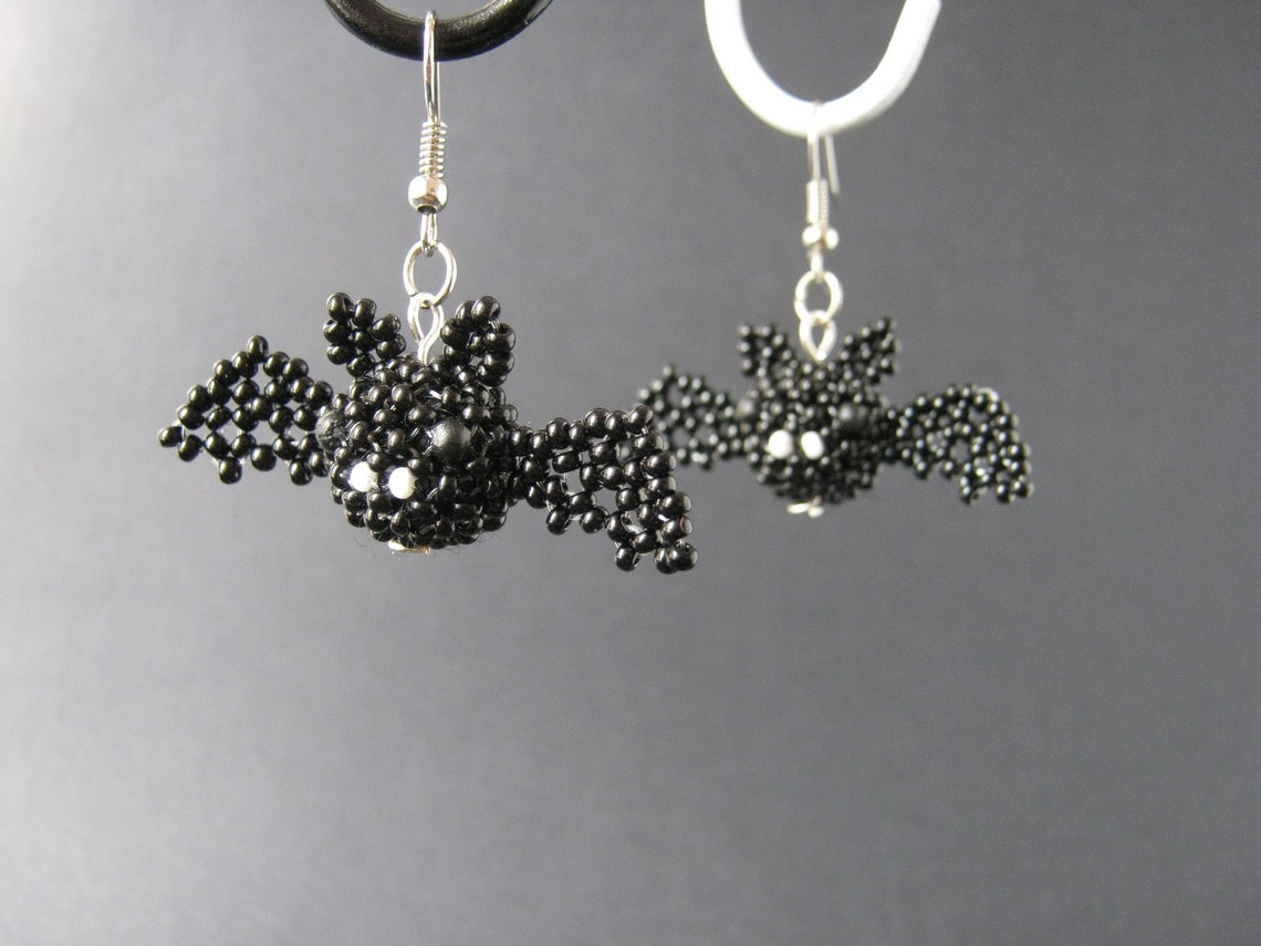 Bat Beaded Earrings. Beading Tutorial PDF - Etsy