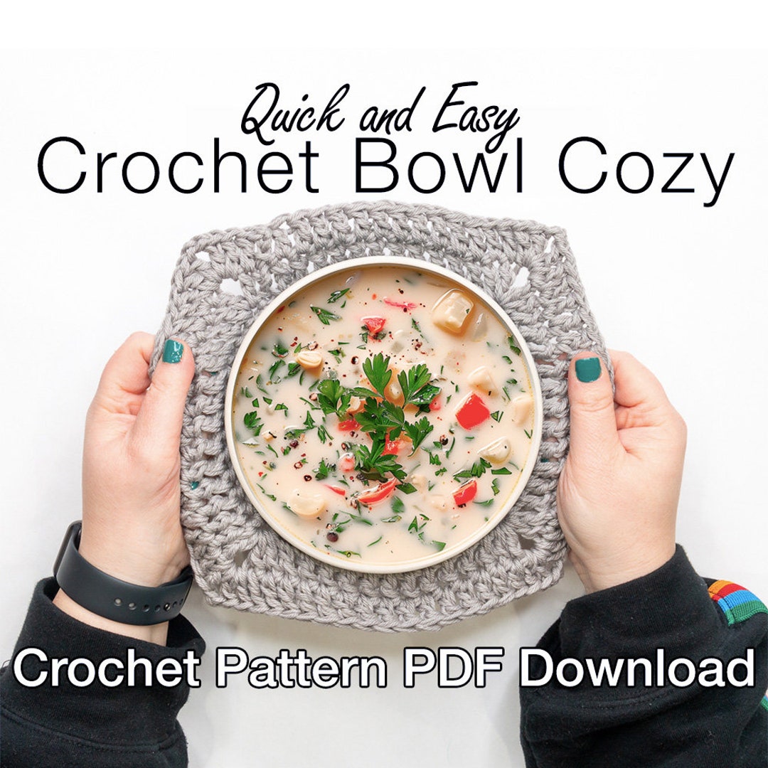 Crochet Bowl Cozy Pattern PDF Instant Download, Easy Beginner Crochet ...