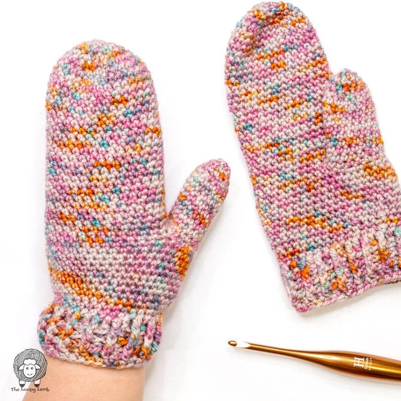 Beginner Crochet Mittens Pattern: One Skein Worsted Weight (PDF ...