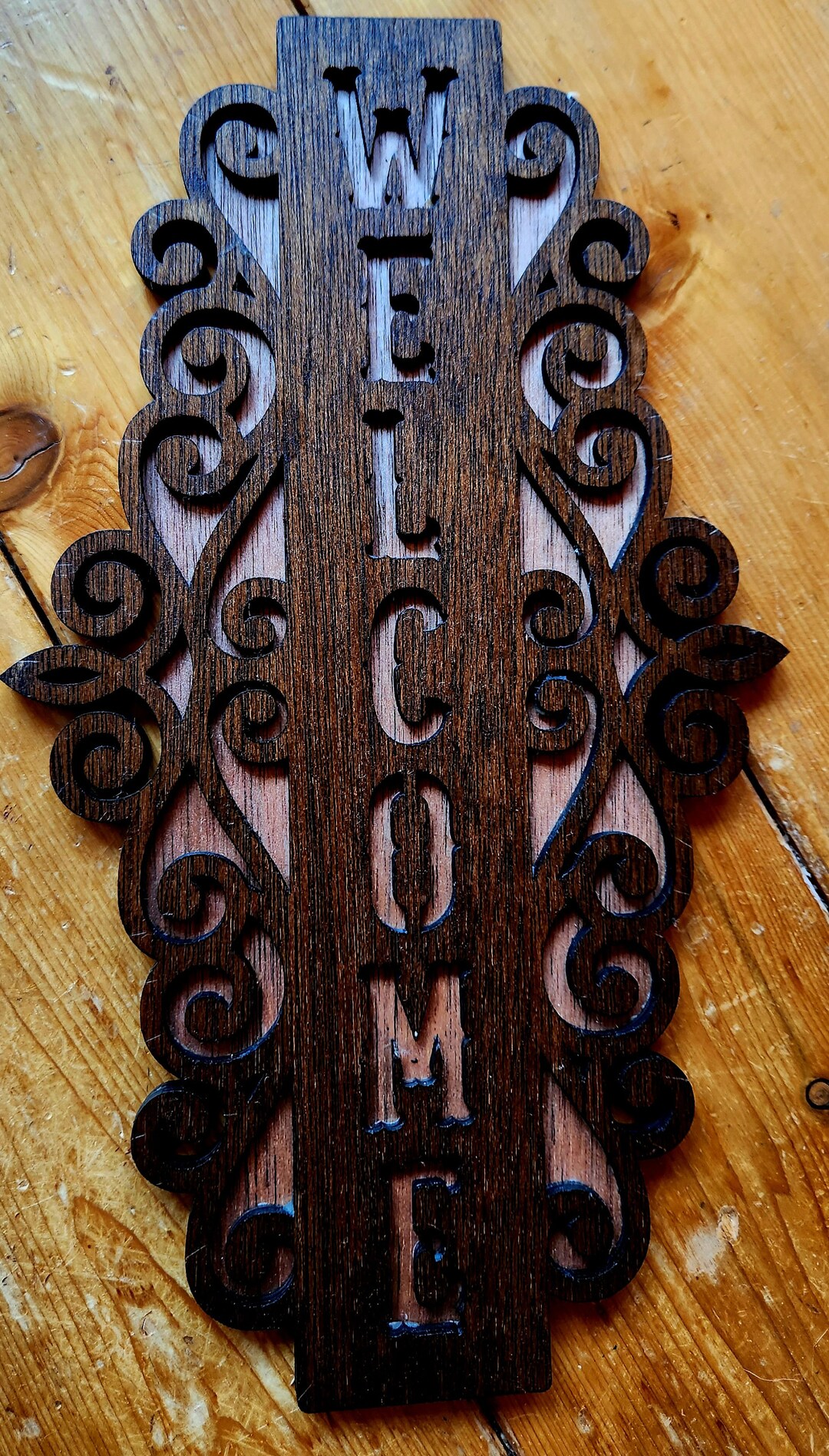 Laser Cut Welcome Sign, Wood Welcome Plaque, Handcrafted Entryway Decor ...