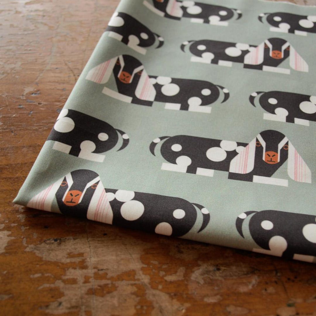 New! Charley Harper "best Friends" Resting Goat Sprout Poplin Fabric ...