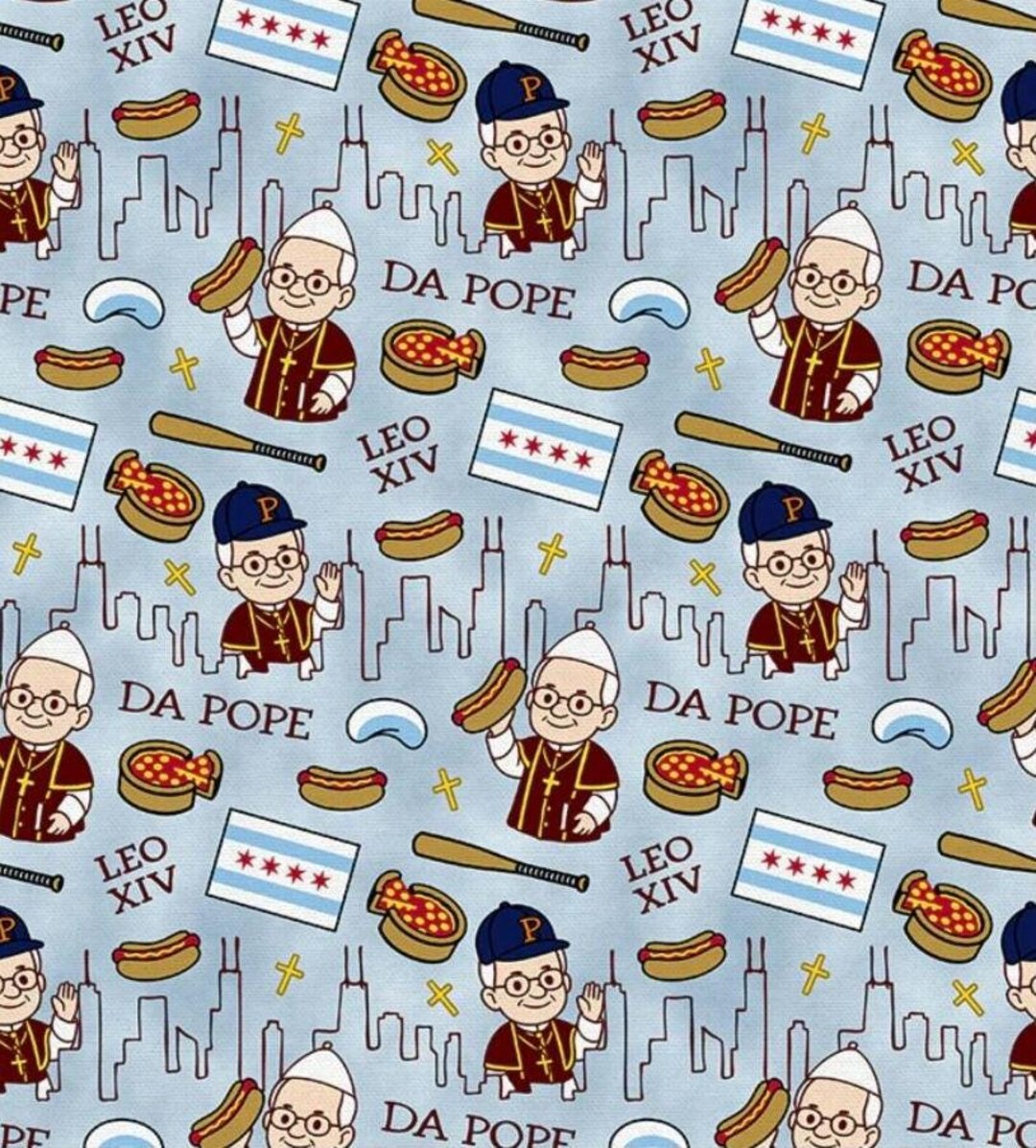 New! "leo Xiv" Da Pope, Religious, Catholic Fabric! 100% Cotton•1/4, 1/ ...