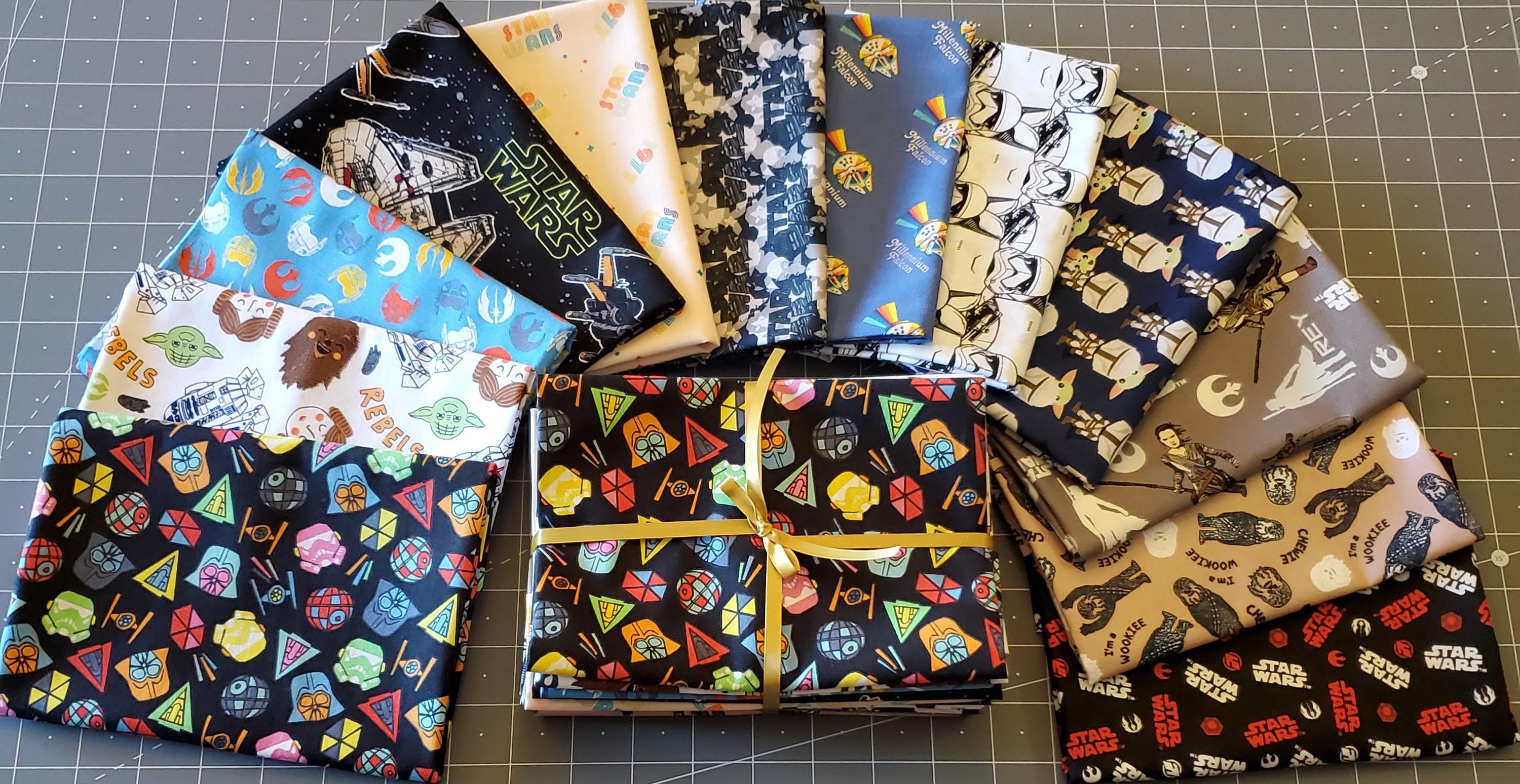 New Prints! Star Wars, Yoda 12, or 6 Pc) Fat Quarter Fabric Bundle ...