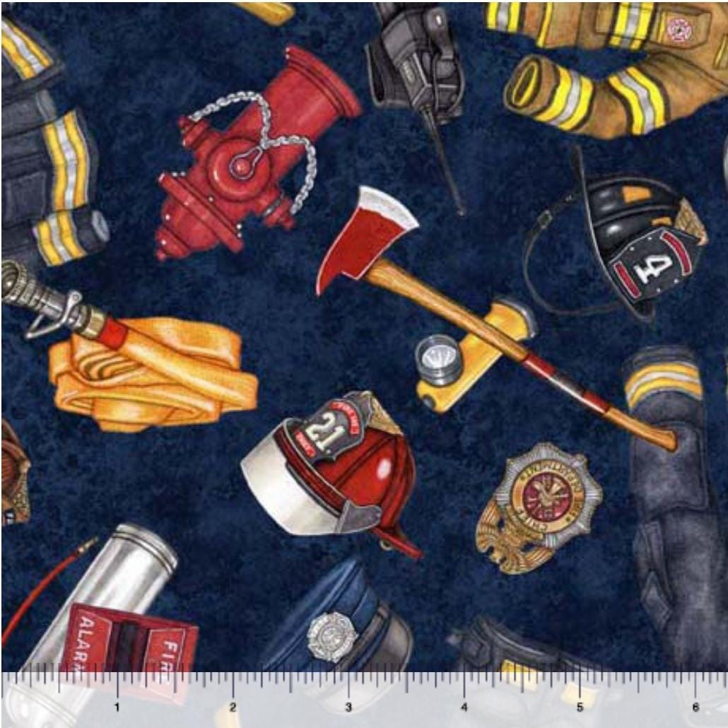 New! "american Heroes Firefighter" Everything Firefighter Fabric•100% ...