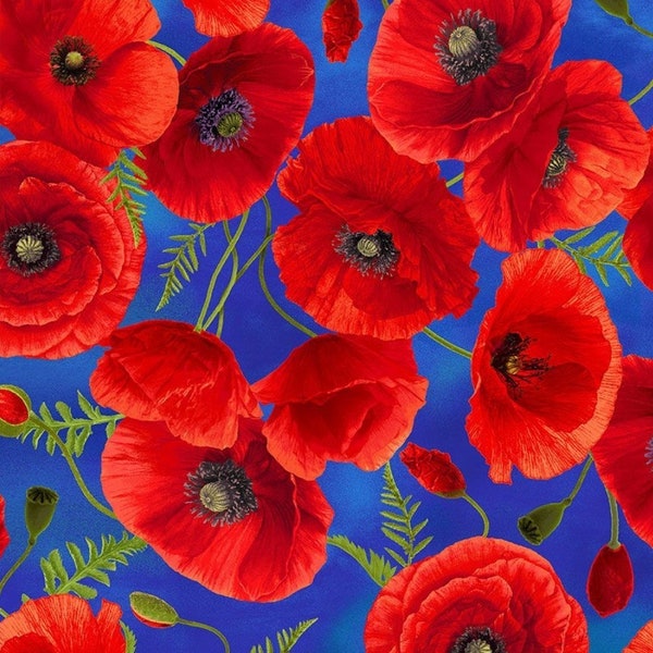 Poppy Fabric - Etsy