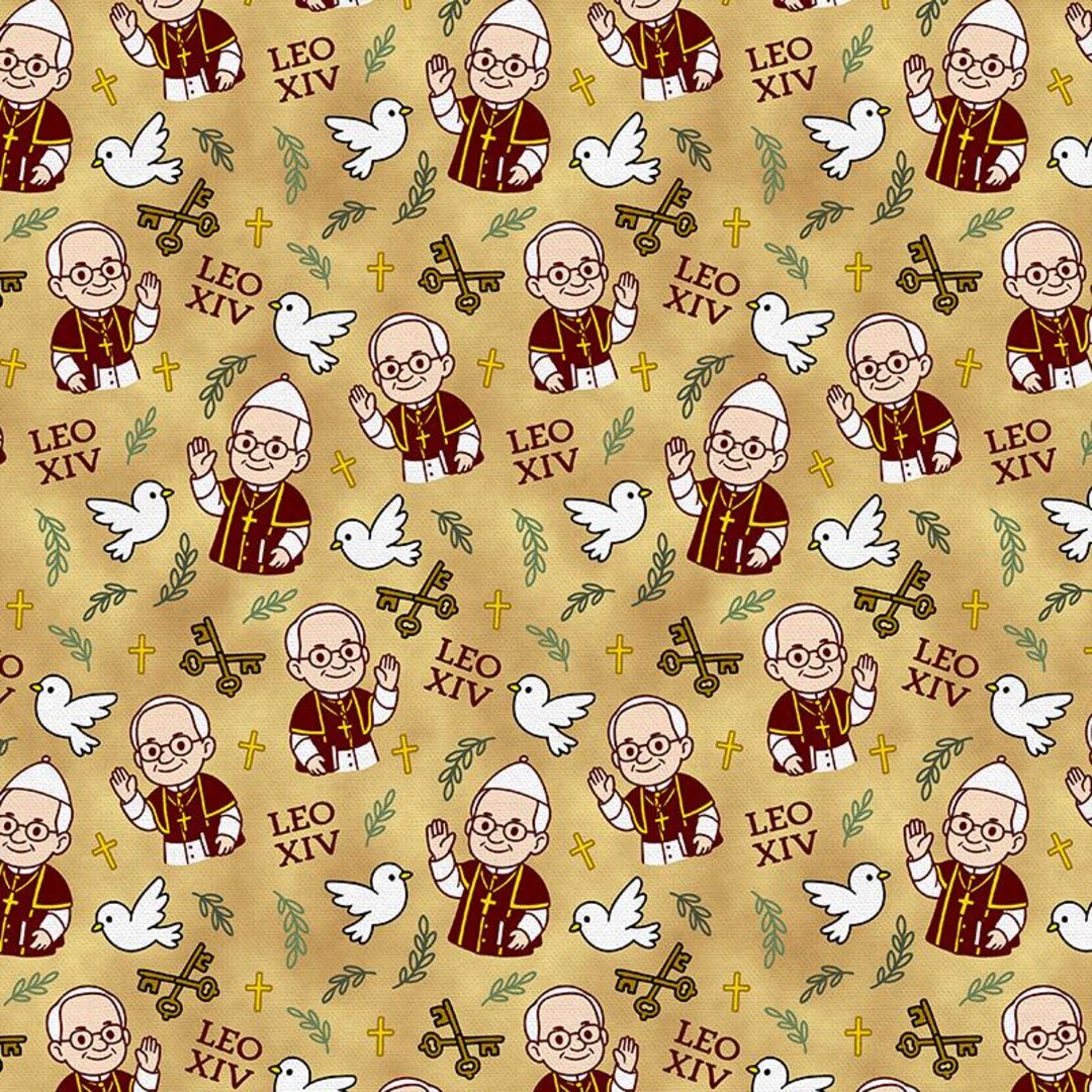 New! "leo Xiv" Da Pope, Holy Wave, Religious, Catholic Fabric! 100% ...
