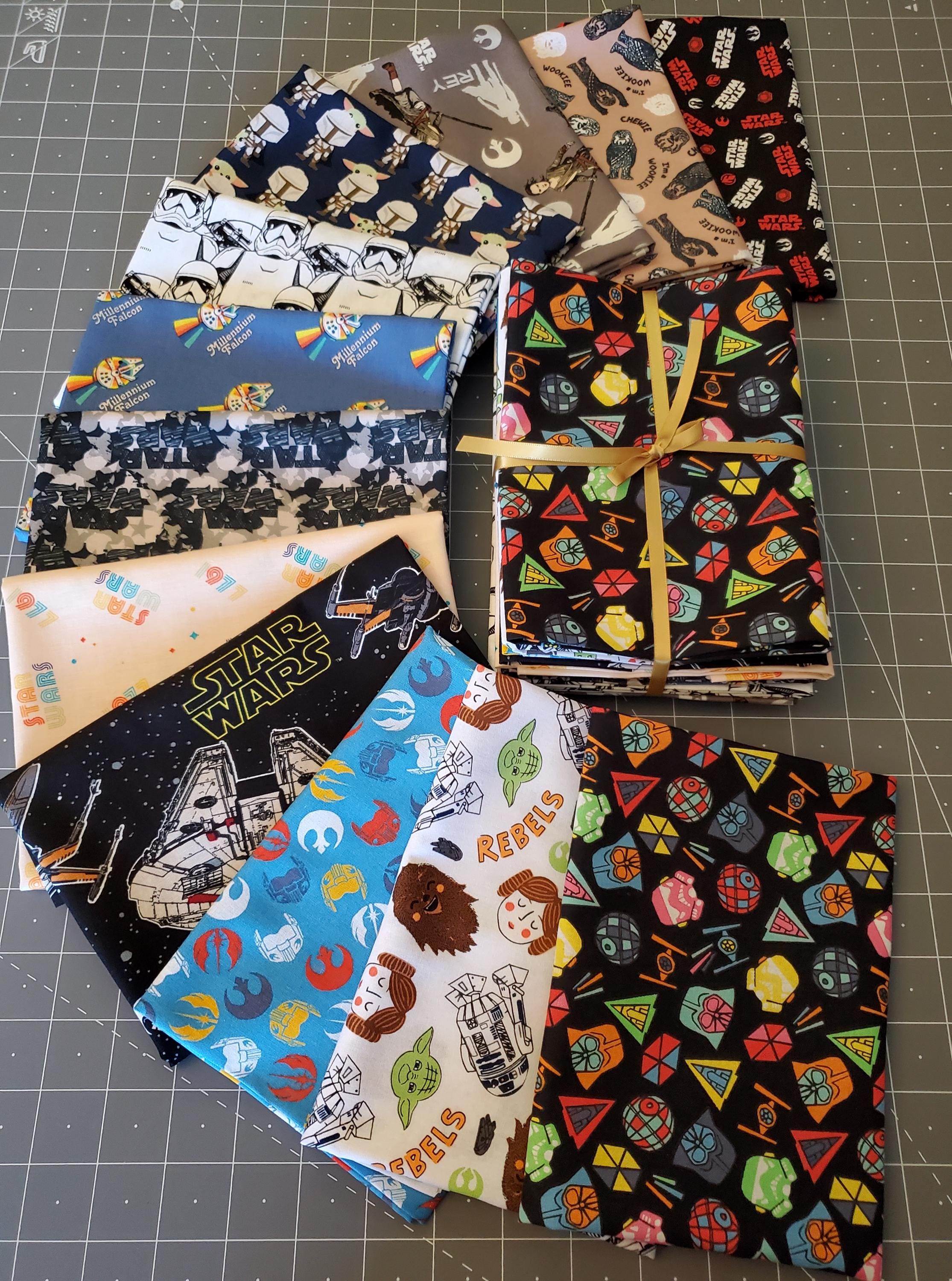 New Prints! Star Wars, Yoda 12, or 6 Pc) Fat Quarter Fabric Bundle ...