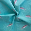 New! "fish Tails" Fish Allover, Fishing Fabric! 100% Cotton. 1/4, 1/2 ...