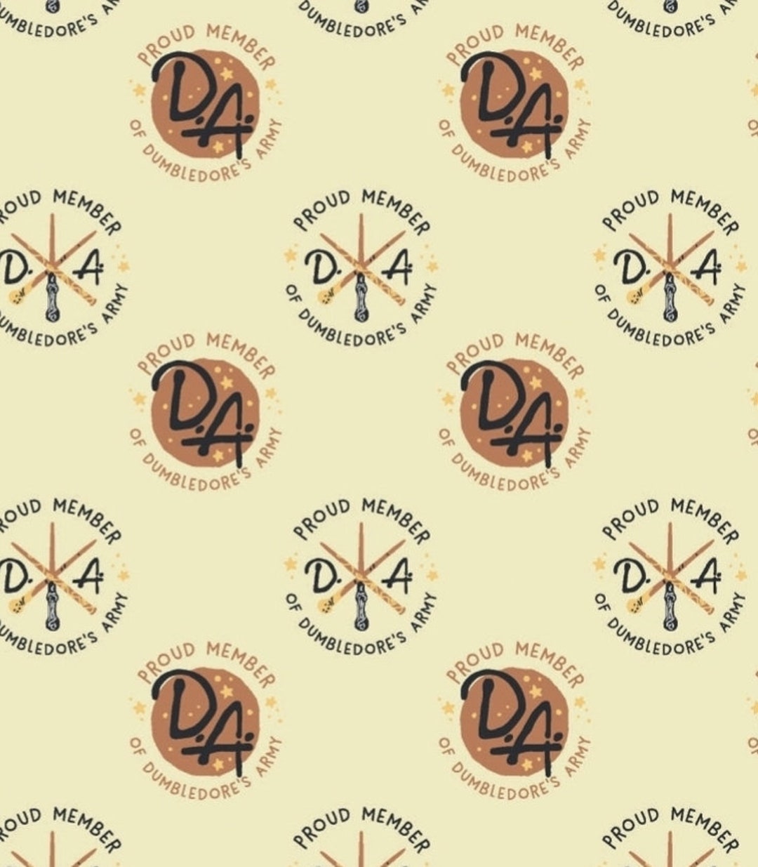 New Harry Potter, Dumbledore Army Fabric 100% Cotton. 1/4, 1/2, or 1 Yd ...