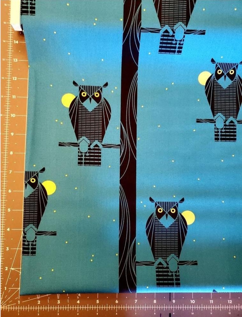 New! Charley Harper "iconic Vol 2" Moon Owl, Owls, Moon Poplin Fabric ...