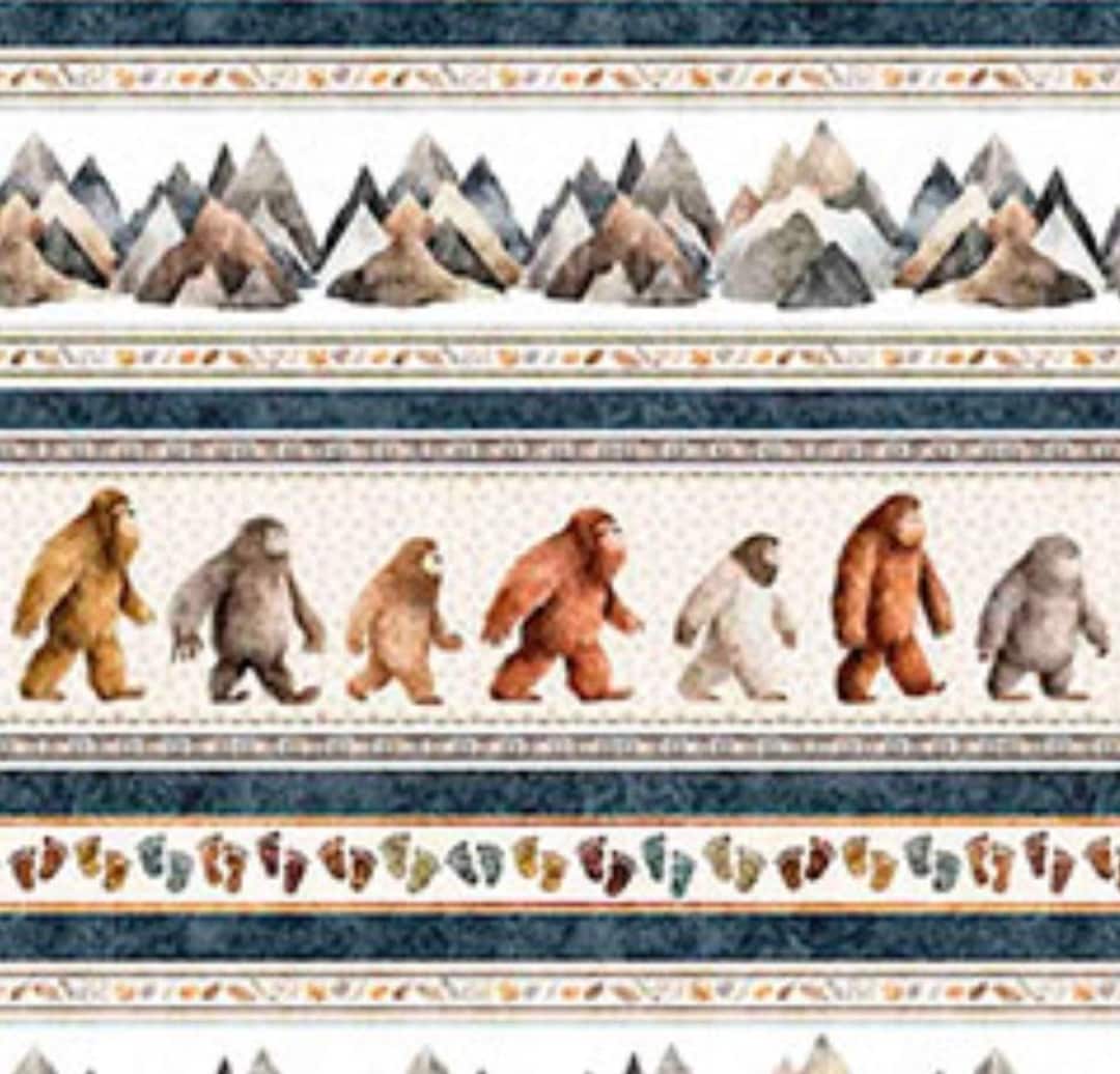 New! "bigfoot" Bigfoot Border Stripe Fabric! 100% Cotton•1/4, 1/2, or 1 ...