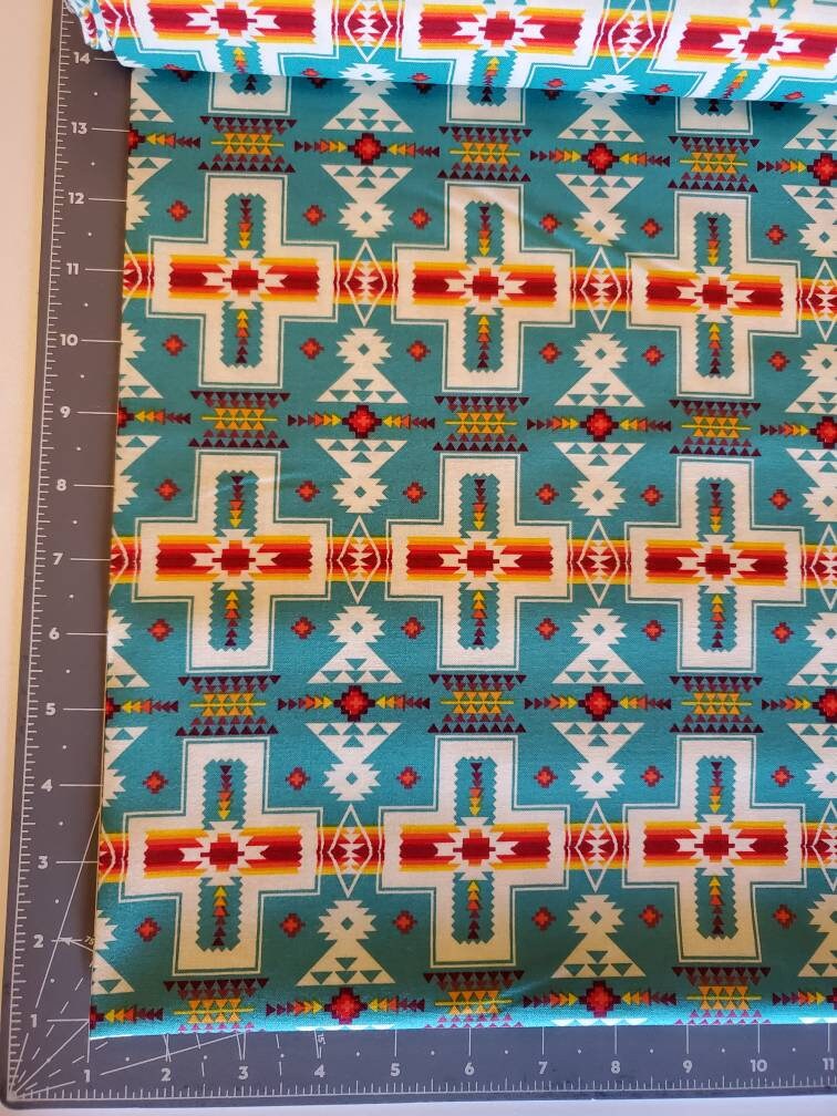 New! "tucson" Southwest Cross, Native, Southwest Fabric! 100% Cotton. 1 ...
