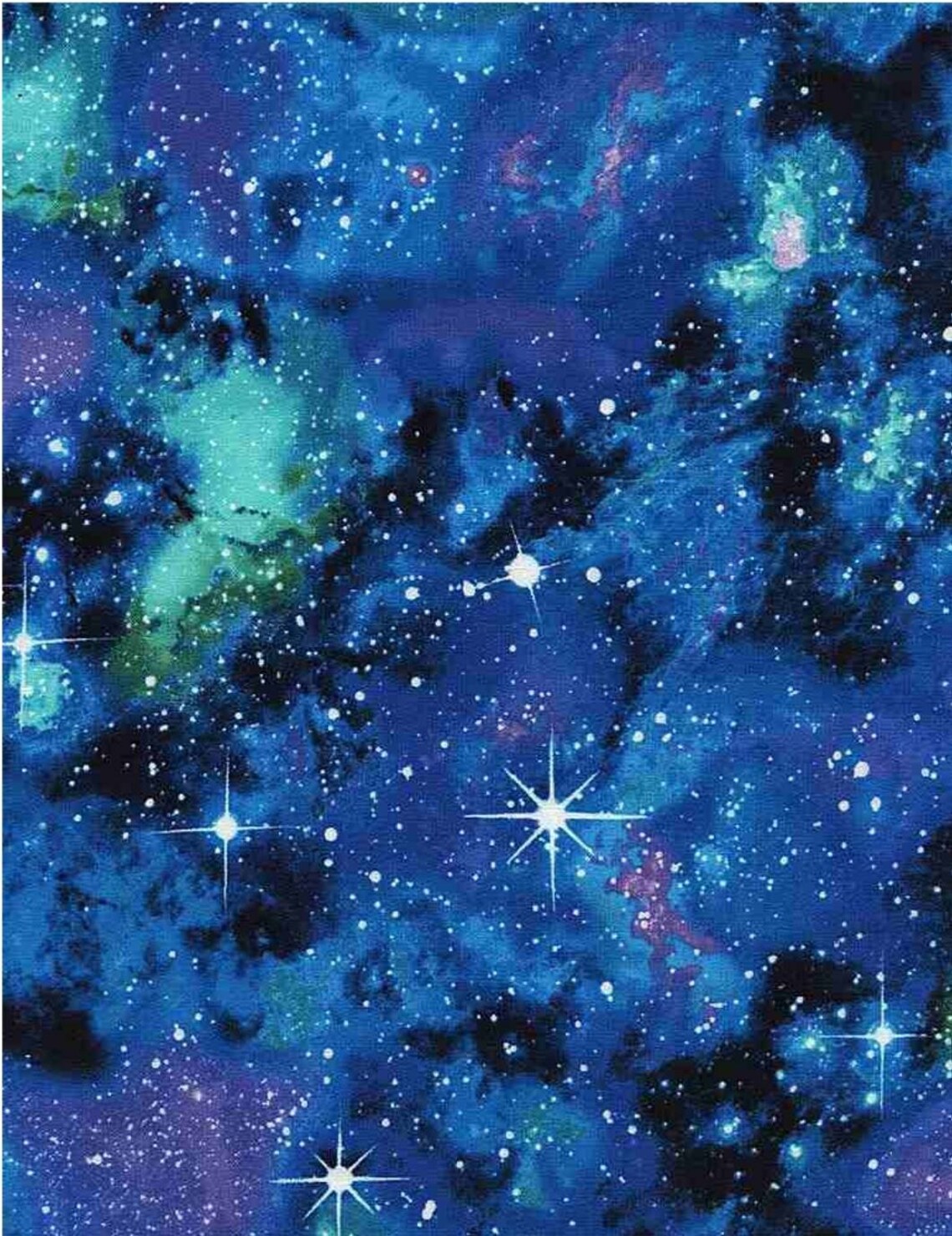 Galaxy Aurora Space Celestial Fabric 100% Cotton. 1/4 - Etsy