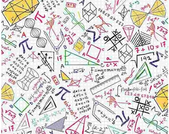 Math Fabric Equations Black White by Studiofibonacci Physics ...