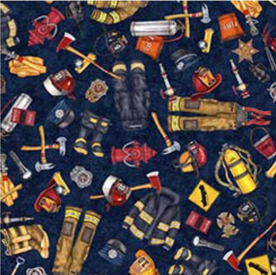 New! "american Heroes Firefighter" Everything Firefighter Fabric•100% ...
