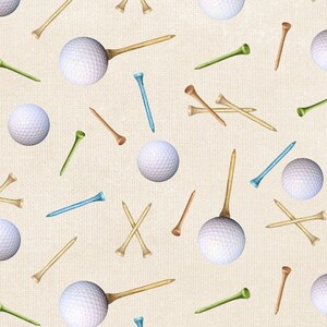 New fore Golfing, Golf Balls and Tees Fabric 100% Cotton. 1/4, 1/2, or ...