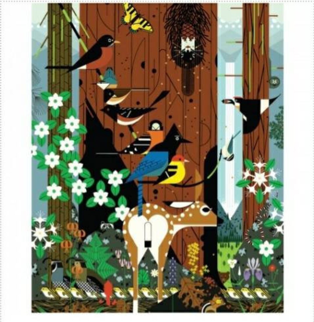 New! Charley Harper•sierra Range Poster Panel W/ Softies Cut Outs ...