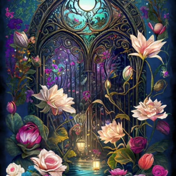 Garden Gate Fabric Panel - Etsy