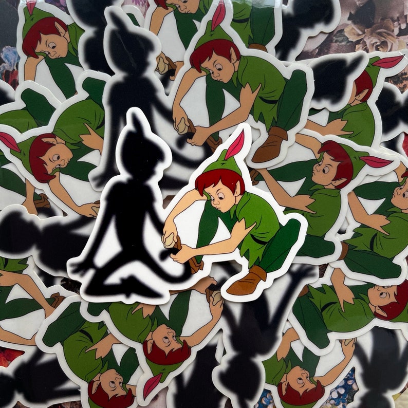 Disney Peter Pan Vinyl Sticker Peter Pan and His Shadow Weatherproof ...