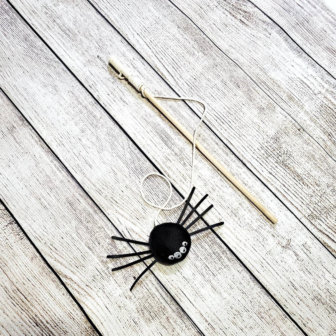 Teaser Wand Spider Cat Toy, Scary Spider Cat Toy, Dangling Teaser Wand ...