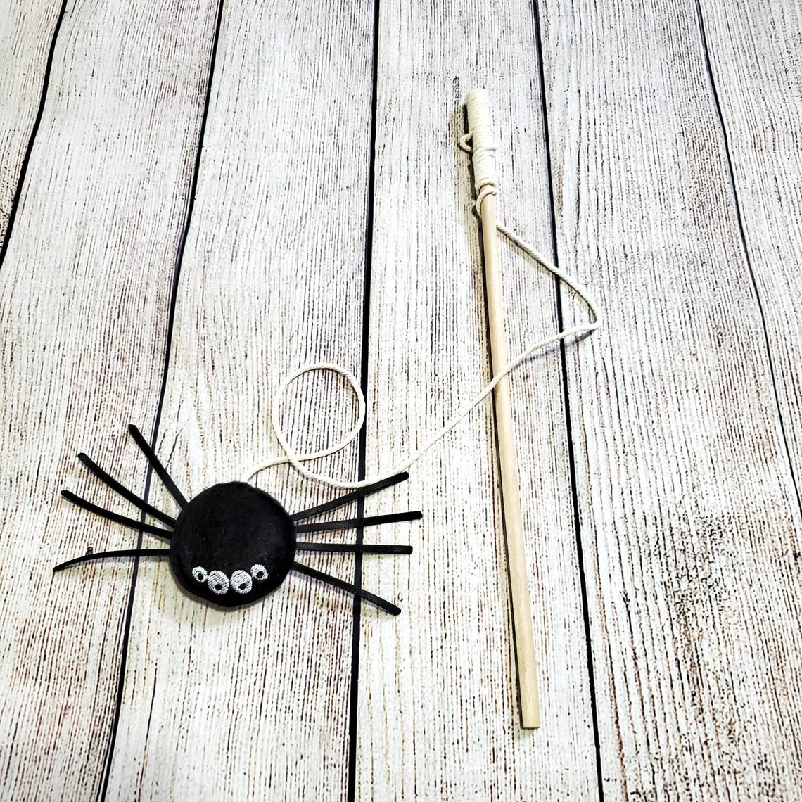 Teaser Wand Spider Cat Toy Scary Spider Cat Toy Dangling - Etsy