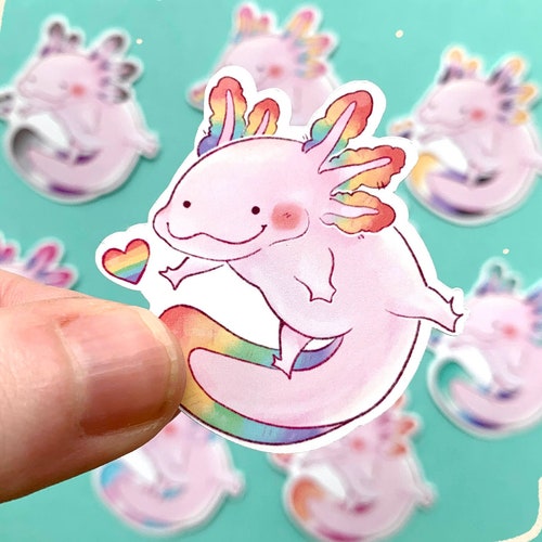 Pride Axolotl Stickers 9 Variations / Cute Pride Animal Art | Etsy
