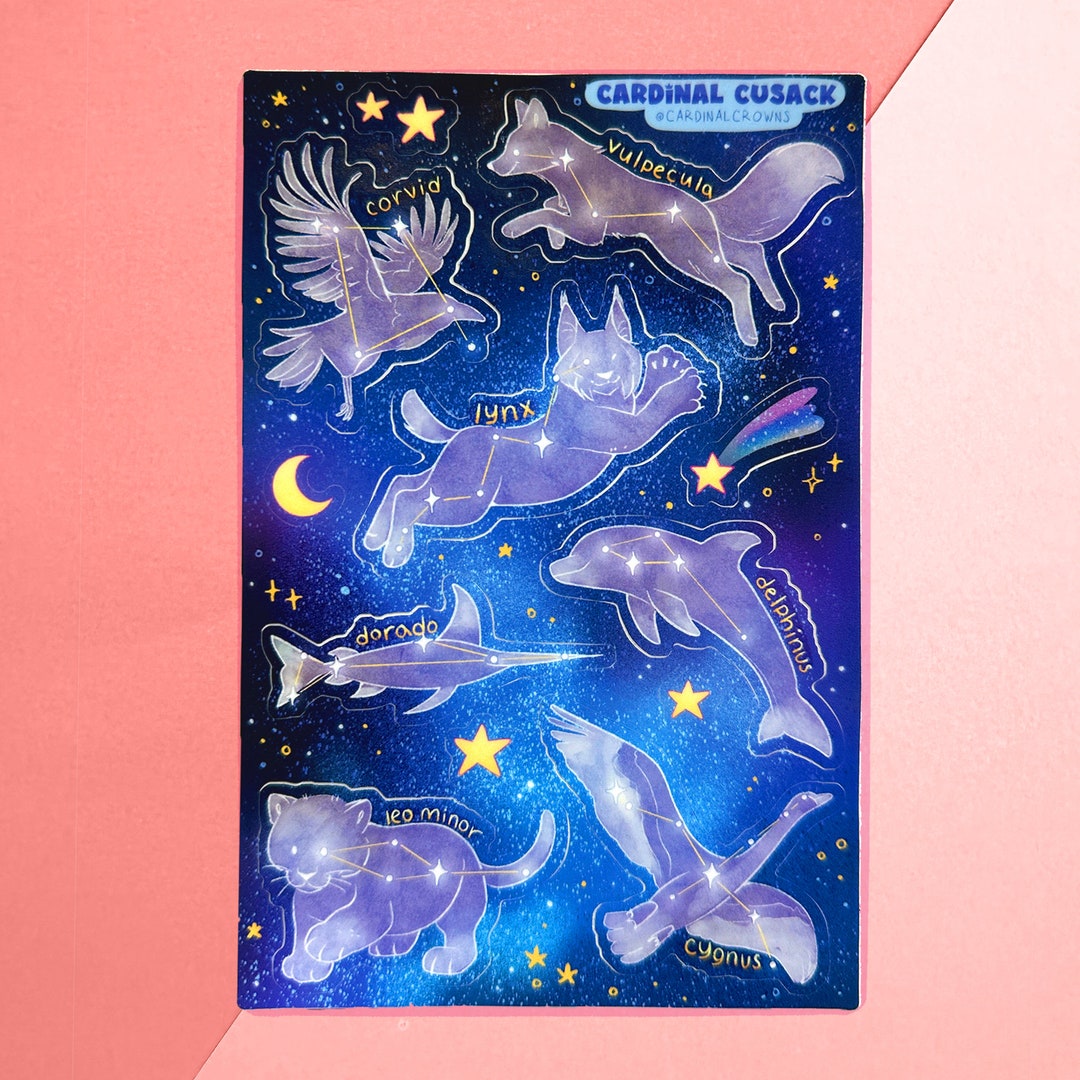 Constellations Sticker Sheet (waterproof) // Celestial Animal Stickers ...
