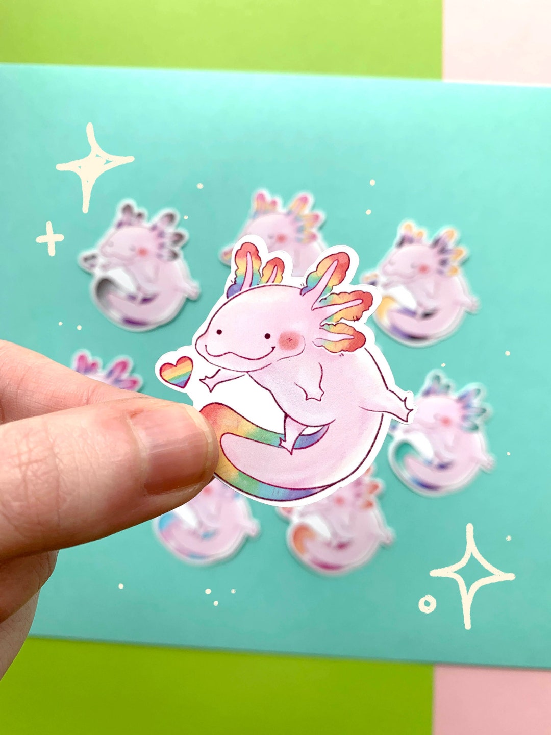 Pride Axolotl Stickers, 9 Variations / Cute Pride Animal Art - Etsy