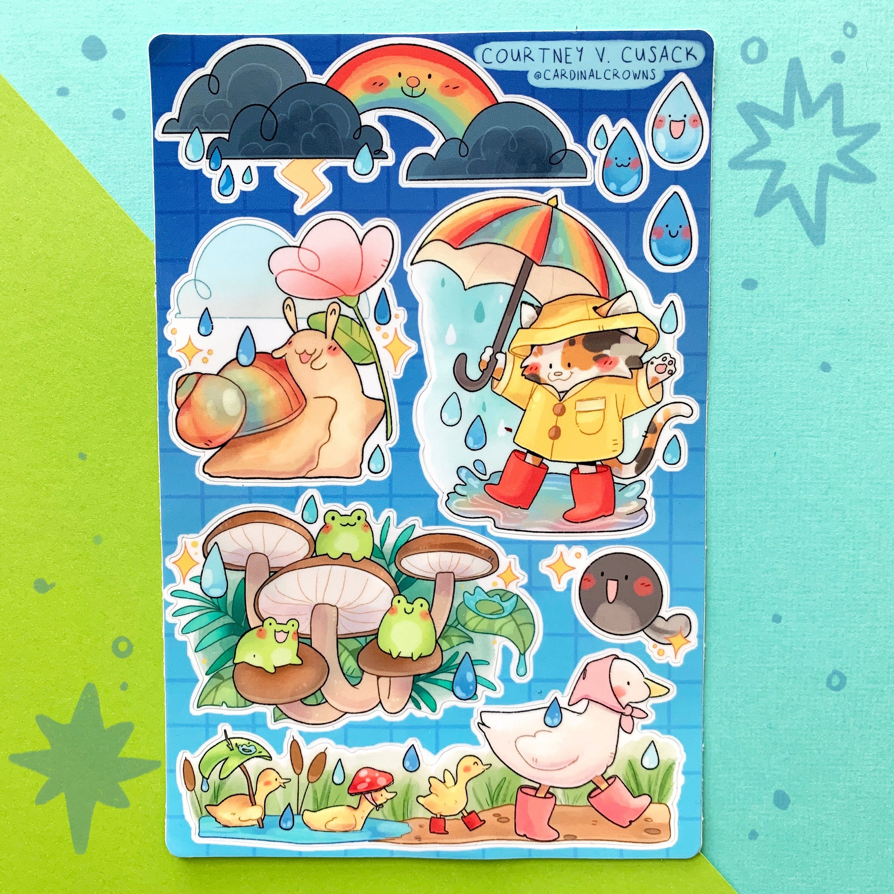 Rainy Day Sticker Sheet / Cute Stickers - Etsy