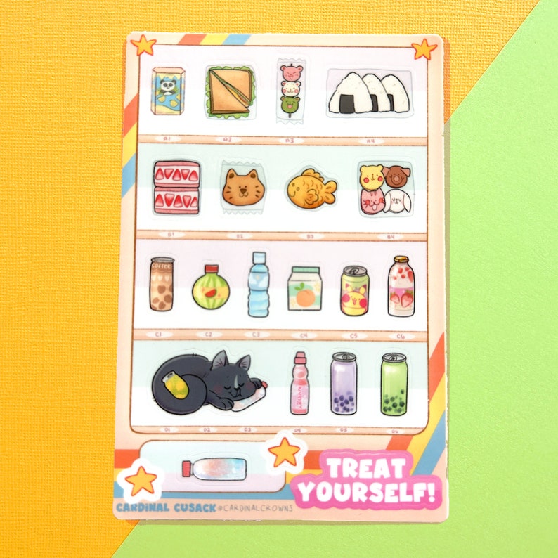 Vending Machine Sticker Sheet - Waterproof Vinyl 4x6