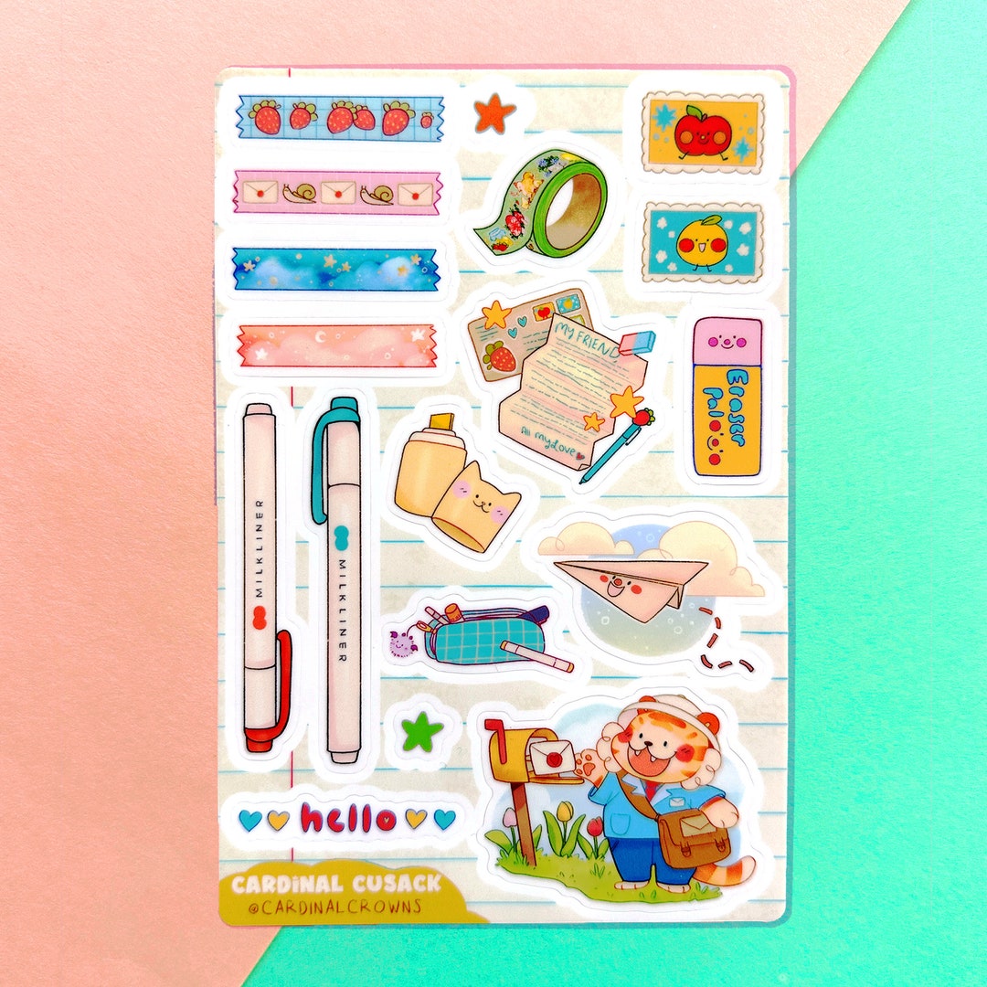 Stationery Sticker Sheet (waterproof) / Cute Stationary - Etsy