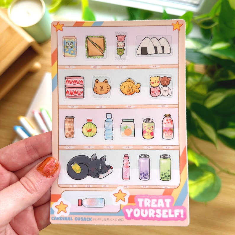 Vending Machine Sticker Sheet - Waterproof Vinyl 4x6