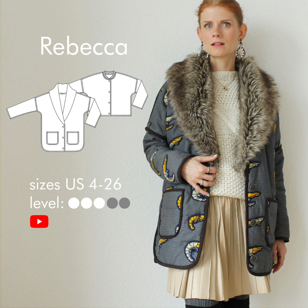 Cozy Boxy Quilt Jacket With Padding "rebecca Midlength or Short With ...