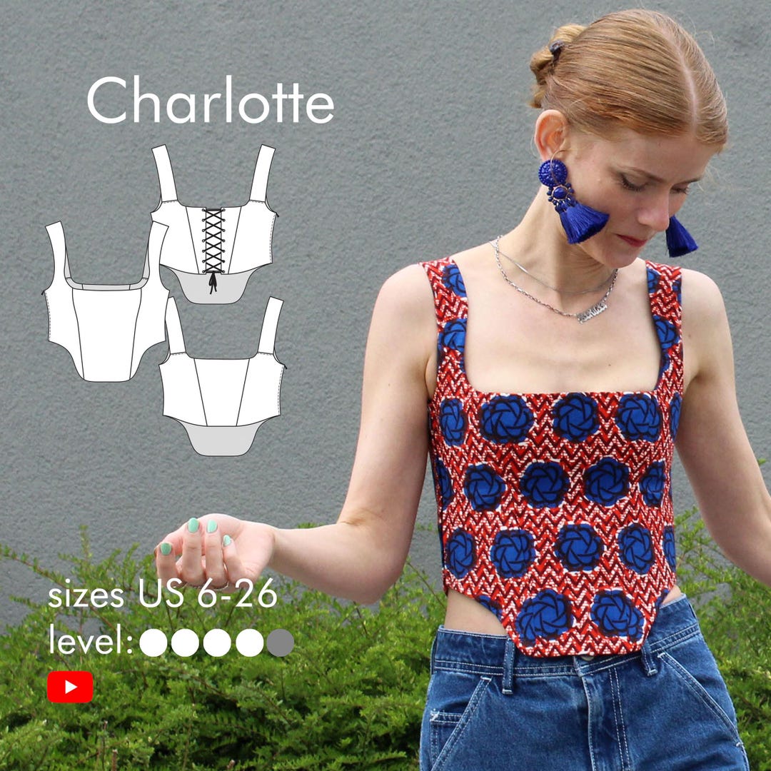 Corset Sewing Pattern With Straps "charlotte" With or Without Lacing ...