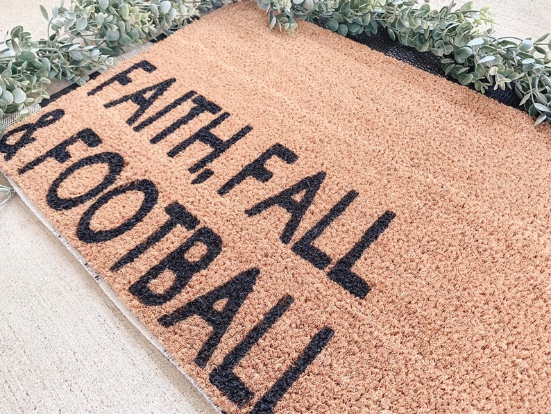 Faith Fall and Football Doormat Door Mat Welcome Mat - Etsy