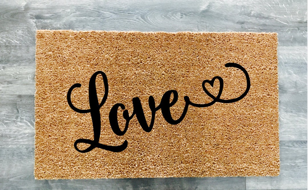 Valentine's Day Doormat, Love Doormat, Newlywed Gift, Bridal Shower ...