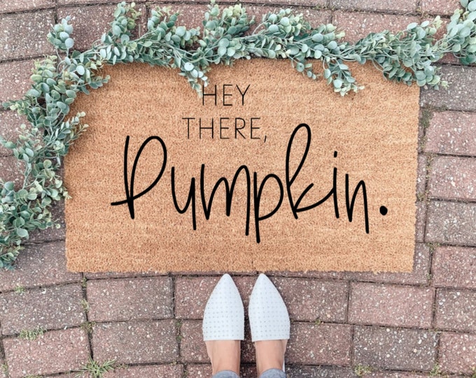 Hey There Pumpkin Welcome Door Mat - Etsy Canada