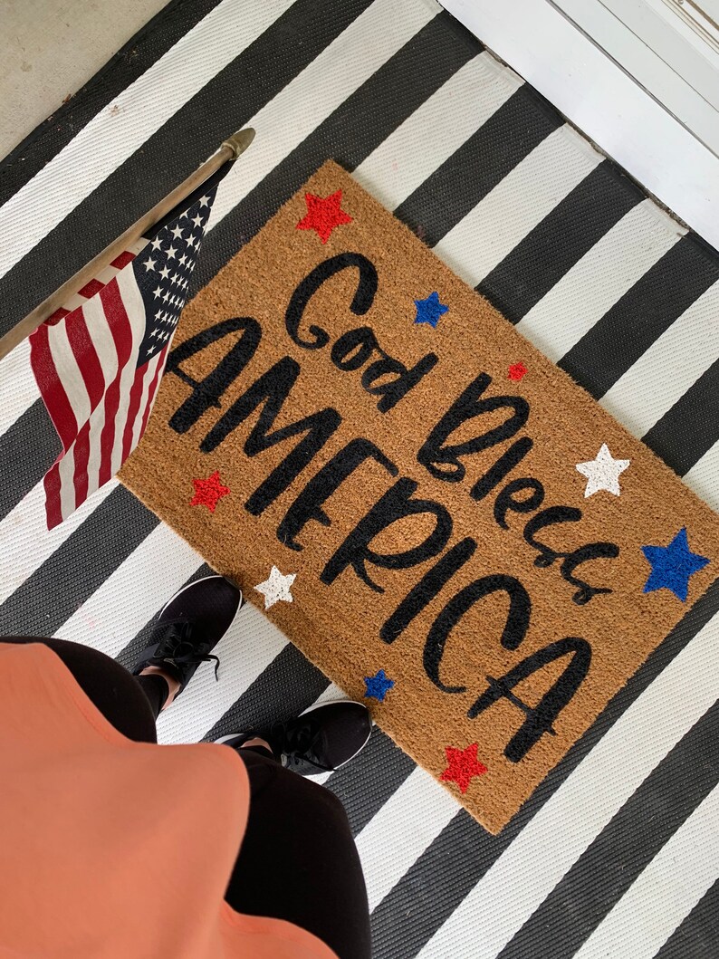 God Bless America Doormat / Cute Doormat / Funny Doormat / | Etsy