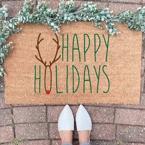 Happy Holidays Doormat / Funny Holiday Doormat / Holiday Decor / Door ...