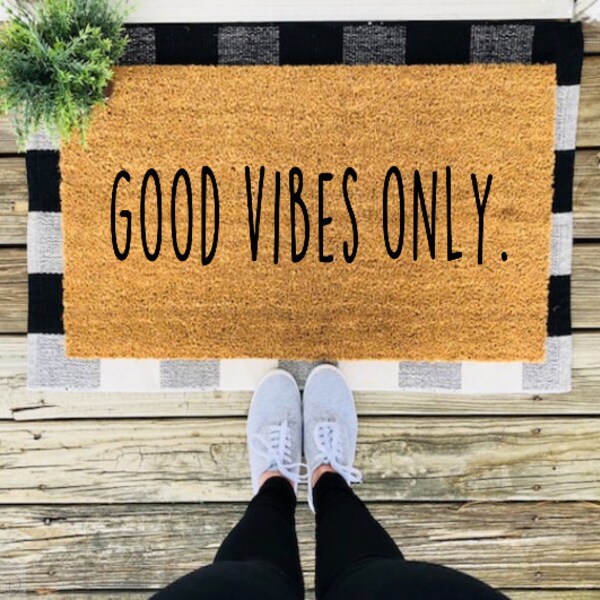 Good Vibes Only Door Mat - Etsy