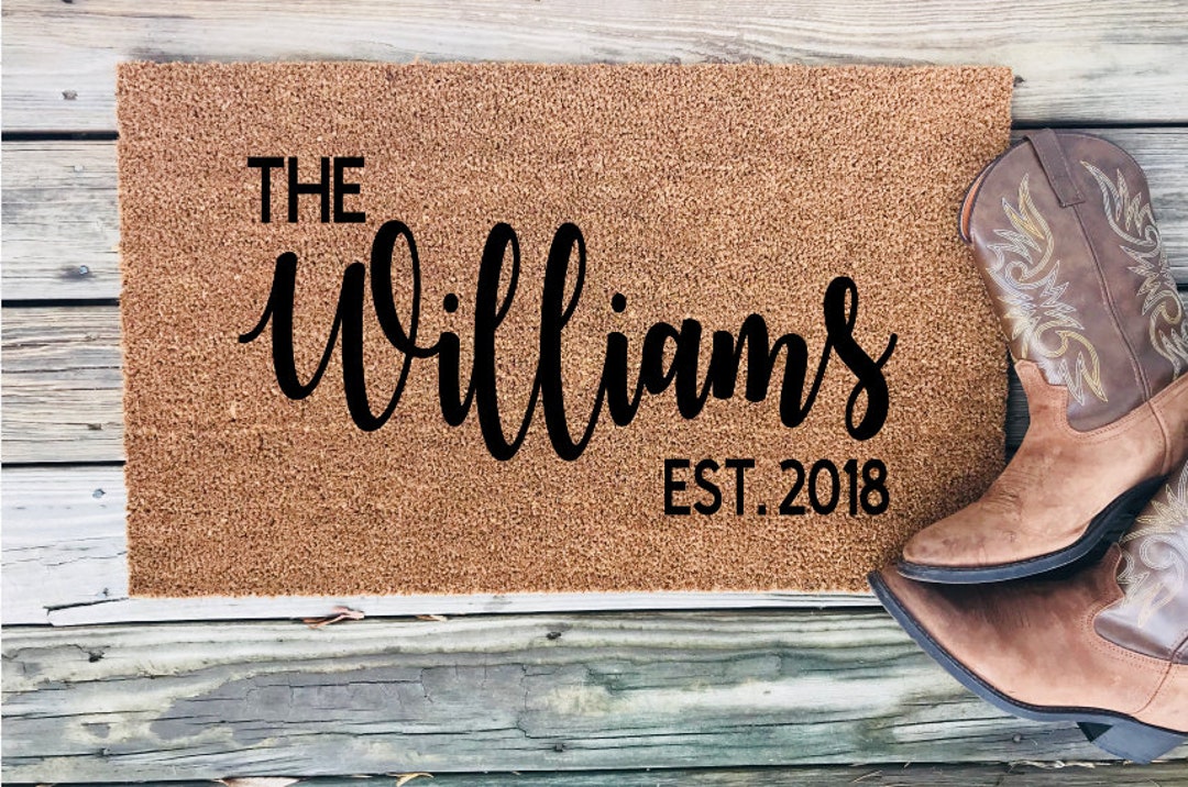 Custom Welcome Mat / Personalized Doormat / Anniversary/ Bridal Shower ...
