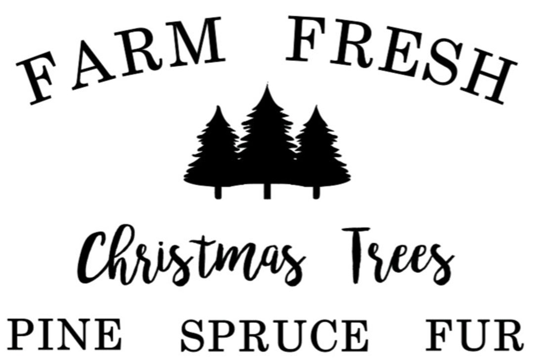 Farmhouse Fresh Farm Trees SVG Cut File, Christmas SVF, Digital ...